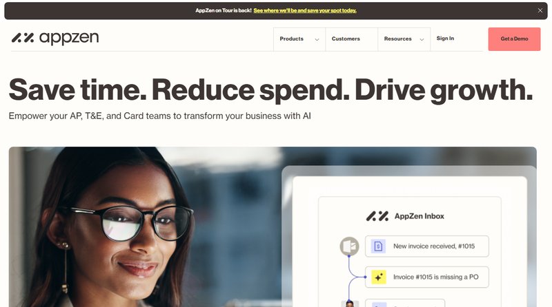 AppZen 提供基于 AI 的财务自动化解决方案，帮助企业优化财务流程，提高效率。-SOAI.IM