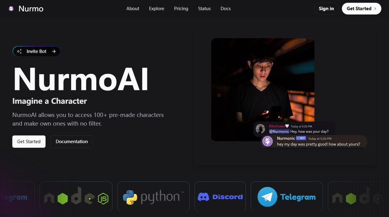 NurmoAI 是一个提供100+预置角色和自定义角色创建的AI平台，支持无过滤访问和多种语言。-SOAI.IM