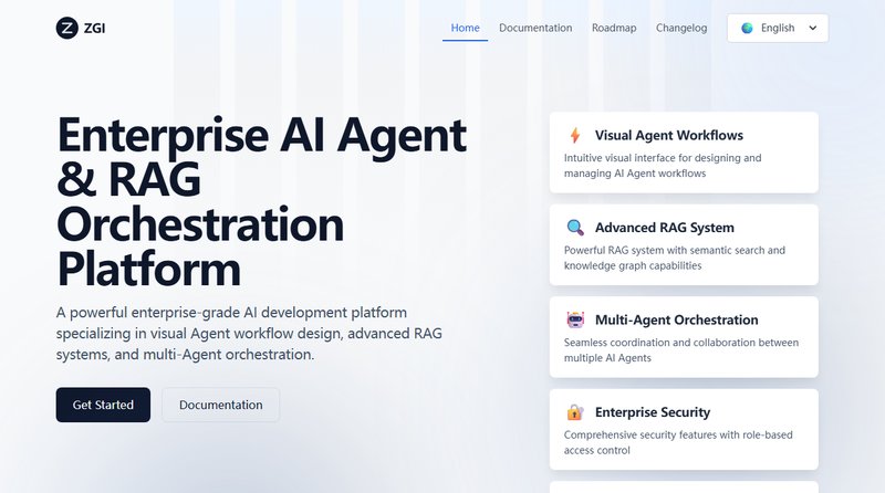 ZGI是一个企业级AI开发平台，专注于可视化Agent工作流设计、高级RAG系统和多Agent编排。-SOAI.IM