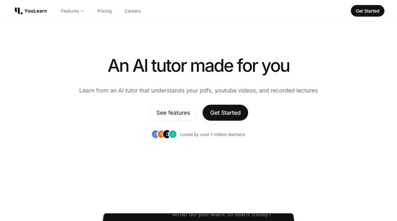 YouLearn是一个AI驱动的学习平台，提供从PDF、YouTube视频到录制的讲座等多种内容的学习支持。-SOAI.IM