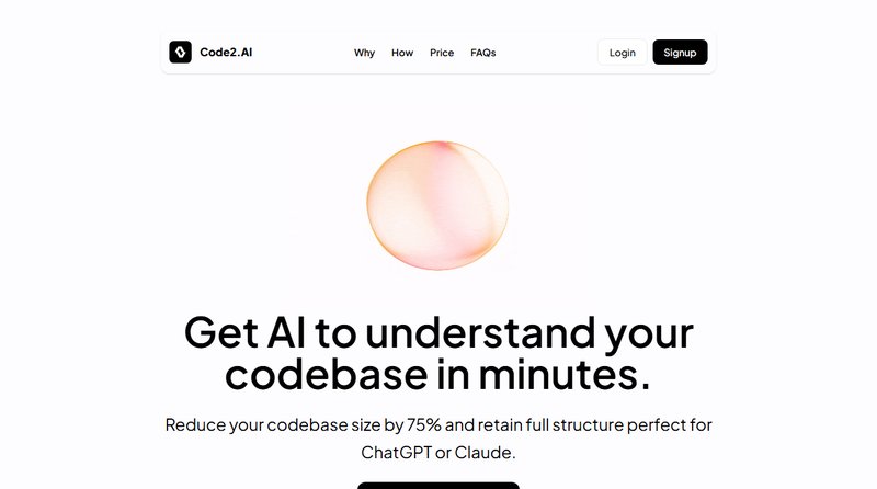 Code2.AI 是一个帮助开发者将代码库压缩并优化以更好地与AI工具（如ChatGPT或Claude）协作的平台。-SOAI.IM
