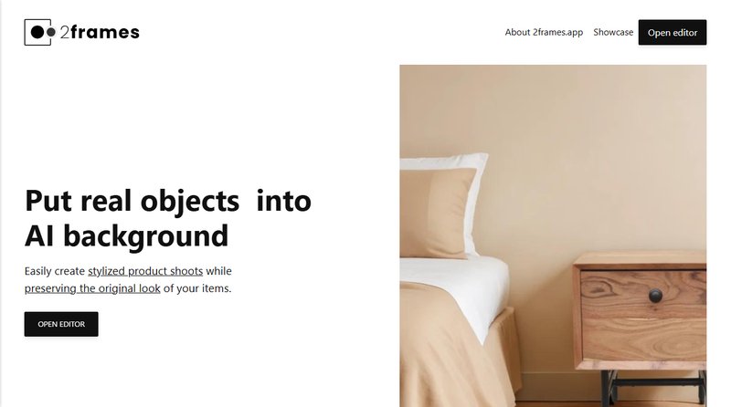 2frames.app 是一个将真实物体融入AI背景的设计工具，帮助用户轻松创建风格化的产品拍摄。-SOAI.IM