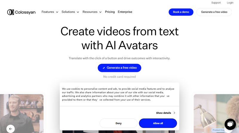 Colossyan Creator 是一个AI视频生成平台，专注于职场学习视频的创建。-SOAI.IM