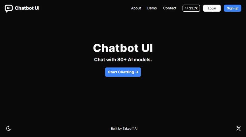 Chatbot UI 是一个提供与80多种AI模型进行对话的平台。-SOAI.IM