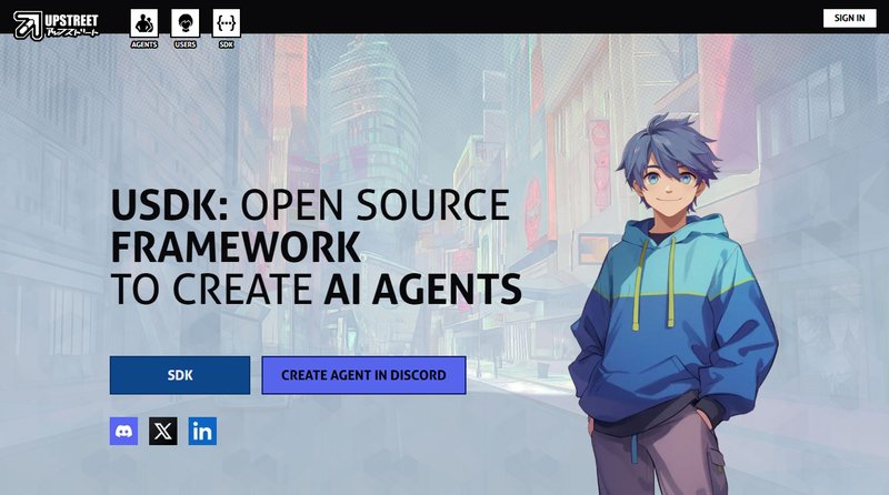 Upstreet 提供了一个开源框架，用于创建 AI 智能体，并支持在 Discord 中创建智能体。-SOAI.IM