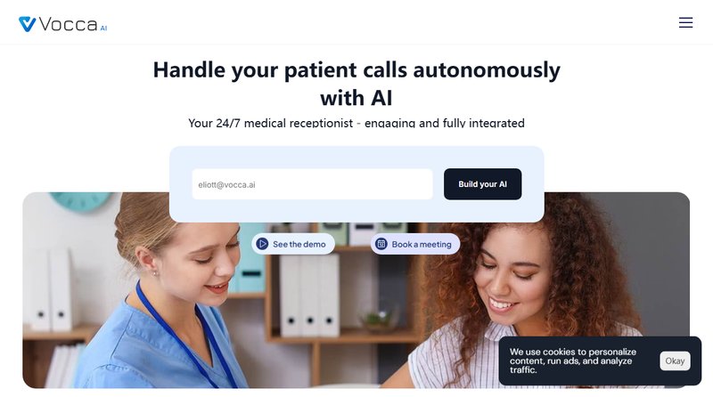 Vocca是一个AI驱动的医疗呼叫中心，提供24/7的医疗接待服务，帮助医疗机构自动化处理患者电话，减少电话压力，提高效率。-SOAI.IM
