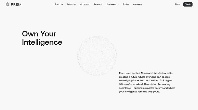 PremAI致力于创建主权、私密和个性化的AI未来，提供多种AI产品和服务。-SOAI.IM