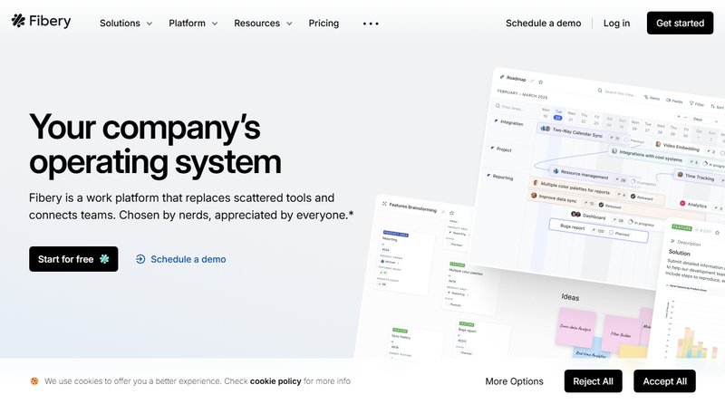 Fibery是一个工作平台，旨在取代分散的工具并连接团队，提供从客户需求发现到产品交付的无缝流程。-SOAI.IM