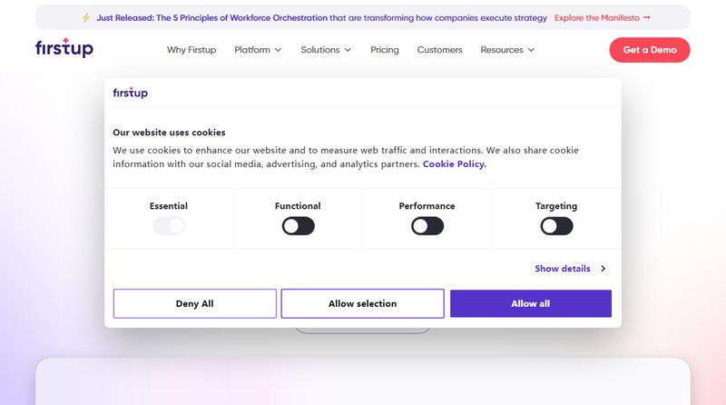 Firstup是一个智能沟通平台，专注于提升员工参与度和工作效率。-SOAI.IM
