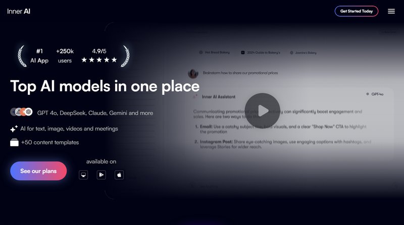 Inner AI 是一个AI原生工作空间，提供多种AI模型和工具，用于内容创作、数据处理和团队协作。-SOAI.IM
