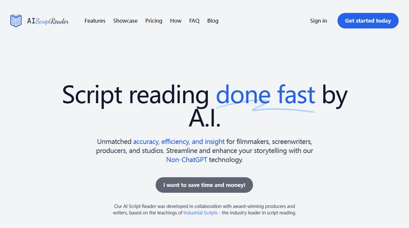 AIScriptReader是一款利用AI技术快速分析电影剧本的工具，旨在为电影制作人、编剧、制片人和工作室提供高效、准确的剧本阅读和分析服务。-SOAI.IM