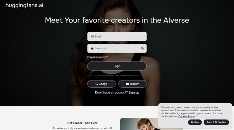 Huggingfans是一个AI虚拟社交平台，提供与AI虚拟角色的沉浸式私密聊天体验。-SOAI.IM