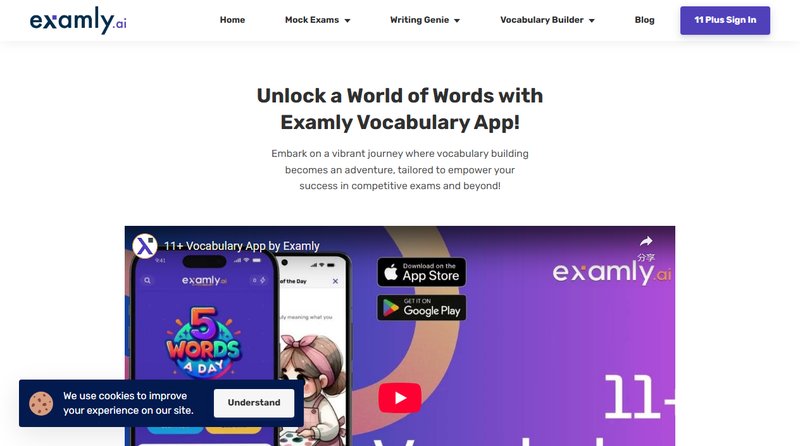Examly是一个专注于考试准备的教育平台，提供词汇学习、模拟考试、写作指导等服务，帮助学生提升考试成绩。-SOAI.IM