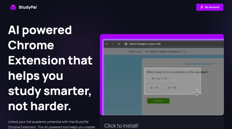 StudyPal是一款AI驱动的Chrome扩展，旨在帮助学生更智能地学习，提高学术成绩。-SOAI.IM
