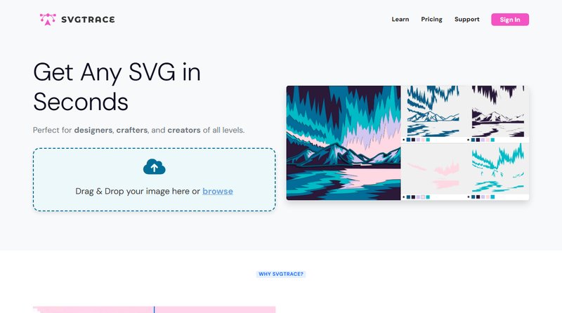 SvgTrace 提供免费的 SVG 转换服务，适合设计师、手工艺者和各级创作者。-SOAI.IM