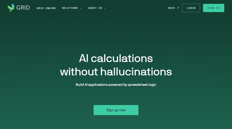 GRID提供基于电子表格的AI计算和应用程序开发服务，旨在将电子表格逻辑与AI技术相结合，提升数据处理和自动化工作流的效率。-SOAI.IM