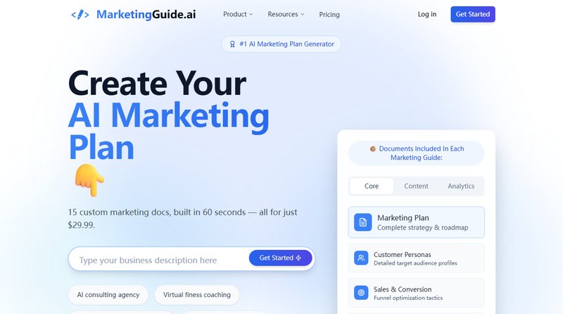 AI营销计划生成器，60秒内生成15个定制营销文档-SOAI.IM