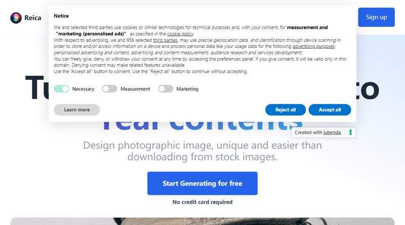 Reica是一个AI照片生成平台，提供高质量的图像生成和编辑服务，适用于市场营销和品牌推广。-SOAI.IM