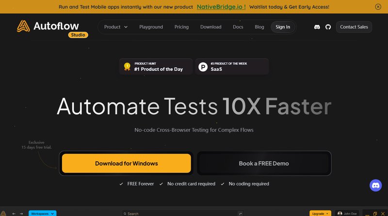 AutoFlow 是一款无需编码的跨浏览器自动化测试工具，专为现代 QA 团队设计，帮助加速测试周期并提高效率。-SOAI.IM