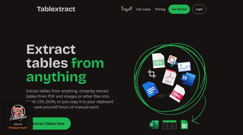AI驱动的表格提取工具，可从PDF、图像和文档中快速提取表格数据-SOAI.IM