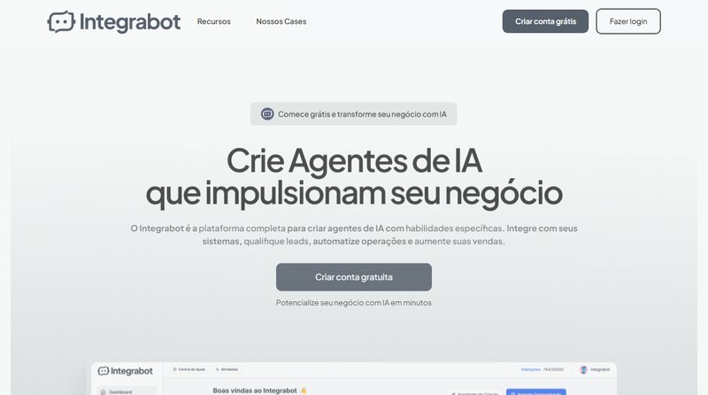 Integrabot是一个创建AI智能体的平台，提供自动化客户服务、智能销售和业务集成功能。-SOAI.IM