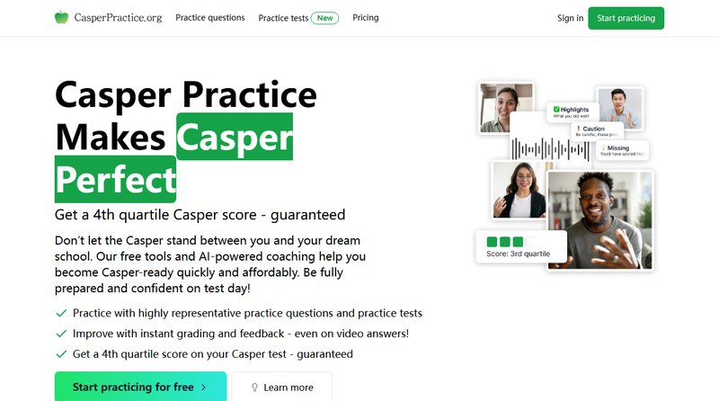 提供Casper测试的练习问题和模拟测试，通过AI辅导帮助学生获得高分-SOAI.IM