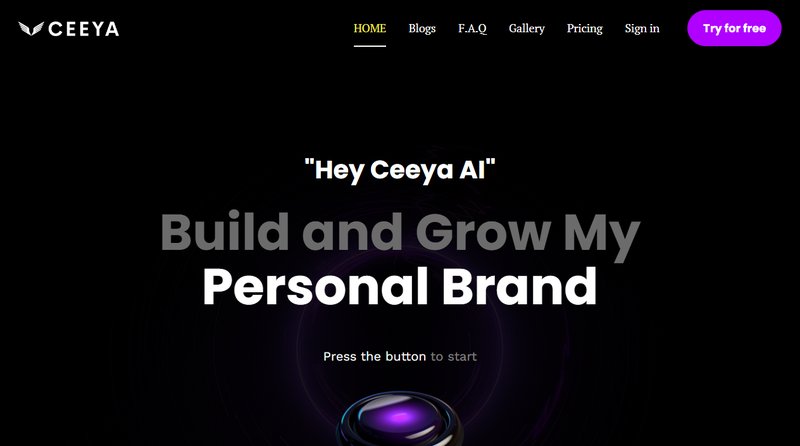 Ceeya AI 帮助用户快速构建个人品牌页面，提供AI生成的内容卡片，支持日历、支付、博客等功能。-SOAI.IM