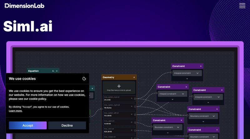 Siml.ai 是一个用于高性能AI驱动物理模拟的软件平台，旨在帮助工程师和研究人员在几小时内完成项目物理模拟。-SOAI.IM