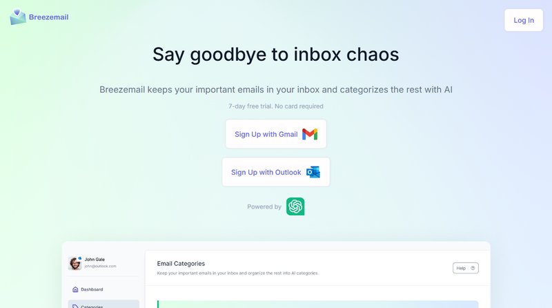 Breezemail是一款利用AI技术帮助用户整理收件箱的电子邮件管理工具。-SOAI.IM