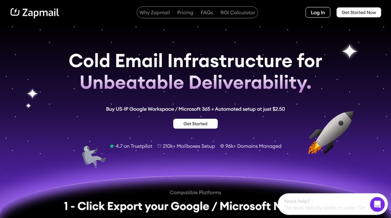 Zapmail提供高性价比的Google Workspace和Microsoft 365邮箱服务，专注于提升邮件送达率，并提供自动化设置功能。-SOAI.IM