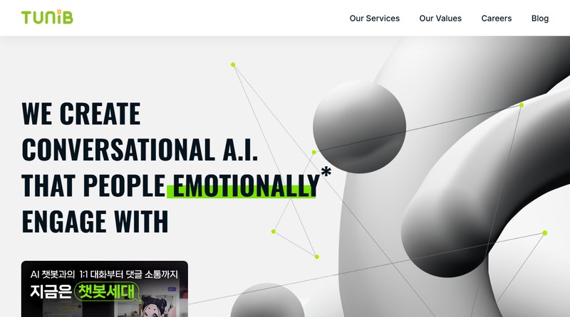 TUNiB专注于开发情感交互的对话式人工智能，提供多语言大模型、多角色聊天机器人及自然语言处理API服务。-SOAI.IM