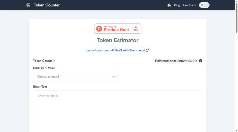 Token Counter 是一个用于计算令牌数量并估算AI模型成本的工具。-SOAI.IM