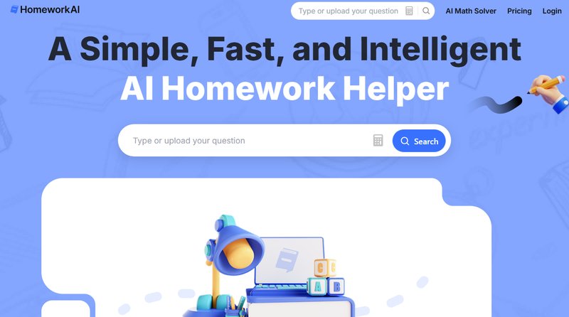 HomeworkAI是一款智能AI作业助手，提供快速、准确的作业解决方案，涵盖多个学科，帮助学生提高学习成绩。-SOAI.IM