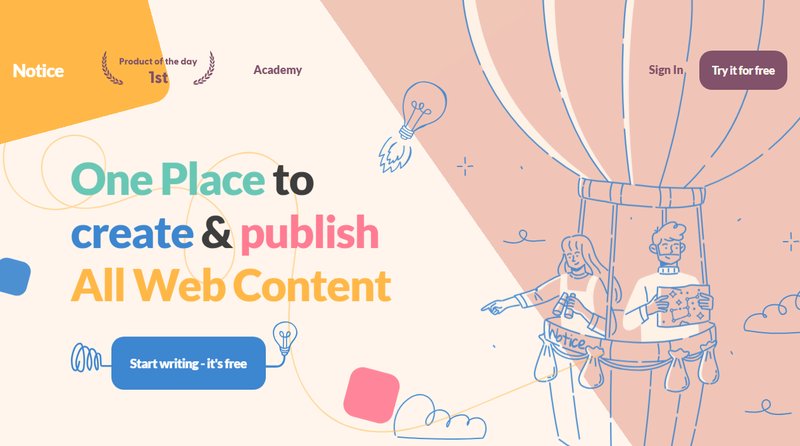 Notice 是一个多功能内容创作平台，支持博客、文档、作品集等多种内容的创建与发布。-SOAI.IM