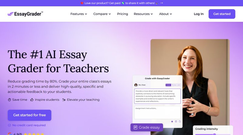 Essay Grader AI 是一款专为教师设计的AI论文评分工具，旨在简化评分流程，提供高质量、具体且可操作的反馈。-SOAI.IM