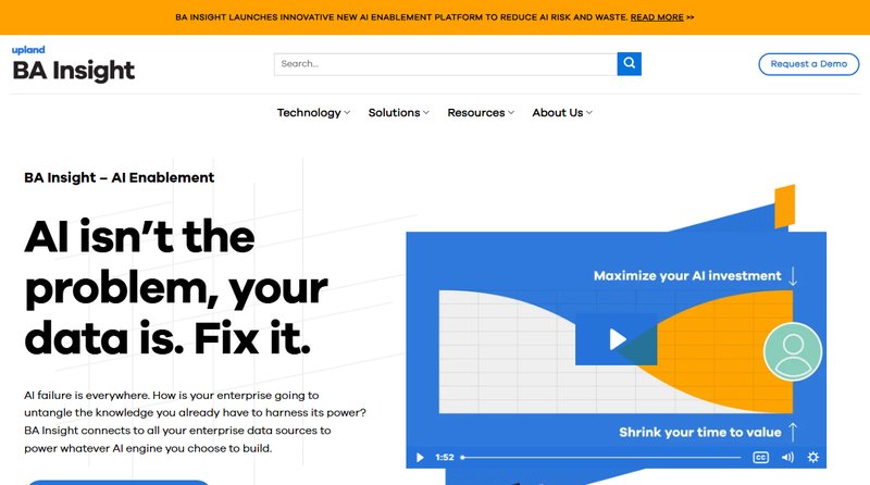 BA Insight提供AI驱动的企业搜索和AI赋能平台，帮助企业整合和优化数据，提升AI项目的成功率。-SOAI.IM