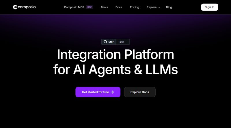 Composio 是一个集成平台，帮助 AI 代理和大型语言模型（LLM）轻松连接和操作超过 250 个应用程序。-SOAI.IM