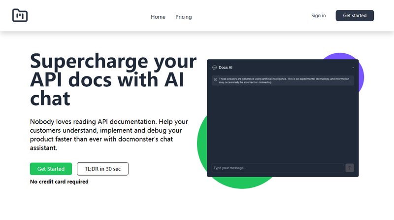DocMonster 是一个通过AI聊天助手帮助用户更快理解和调试API文档的平台。-SOAI.IM