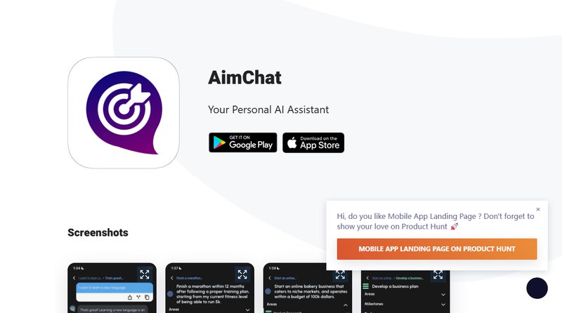 AimChat是一款AI驱动的聊天伴侣，帮助用户设定、管理和实现目标。-SOAI.IM