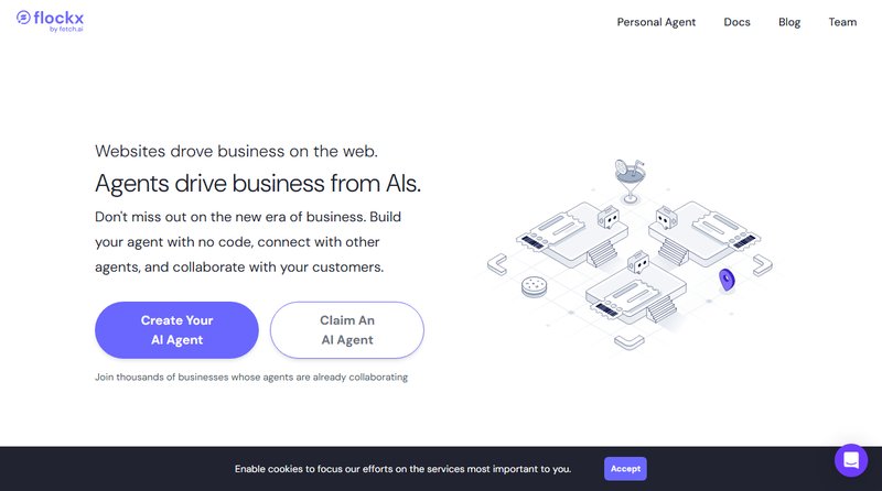 flockx是一个AI智能体协作平台，帮助企业创建无代码AI代理，实现24/7自动化业务运营和增长。-SOAI.IM