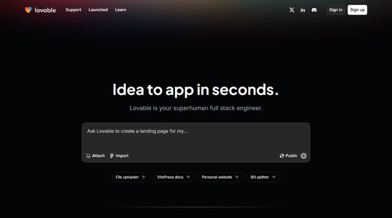 Lovable 是一个全栈工程师工具，帮助用户通过自然语言描述快速构建应用程序。-SOAI.IM