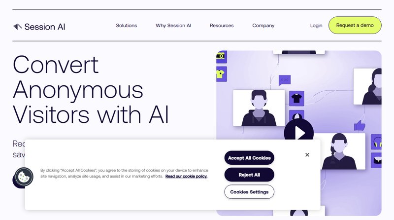 Session AI 提供基于行为人工智能的解决方案，帮助电商企业将匿名访客转化为客户，减少促销依赖，提高利润率。-SOAI.IM