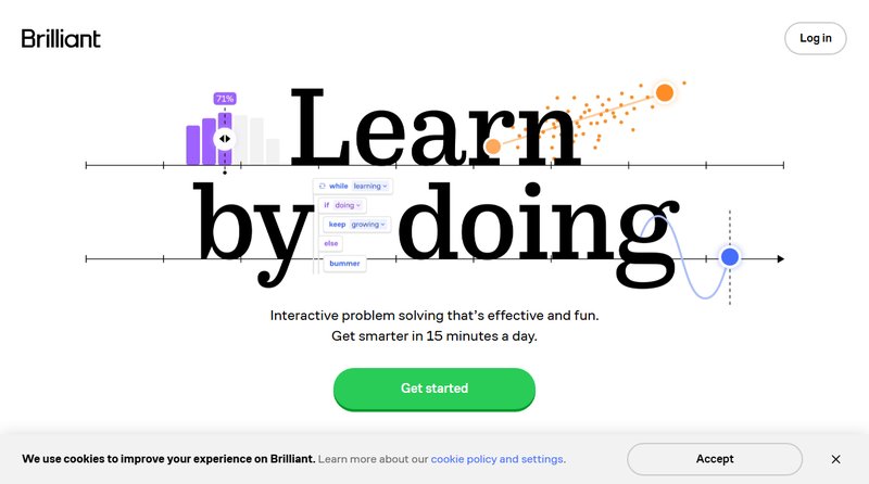 Brilliant是一个通过互动问题解决来有效且有趣地学习的平台，适合13至113岁的学习者。-SOAI.IM