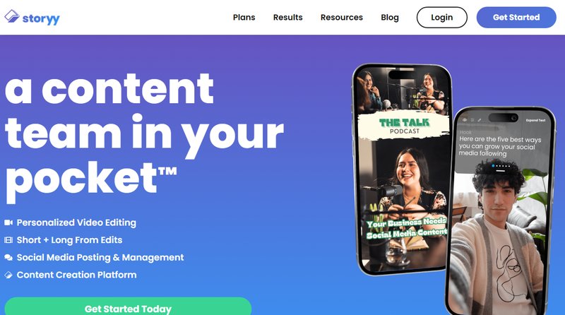 Storyy 提供个性化的社交媒体视频编辑和管理服务，帮助用户提升在线影响力。-SOAI.IM
