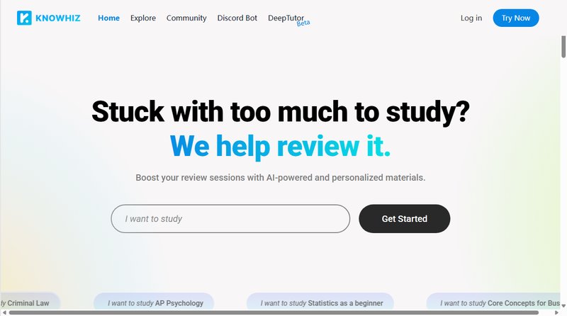 KnoWhiz 提供 AI 驱动的个性化学习材料，帮助用户高效复习和学习。-SOAI.IM
