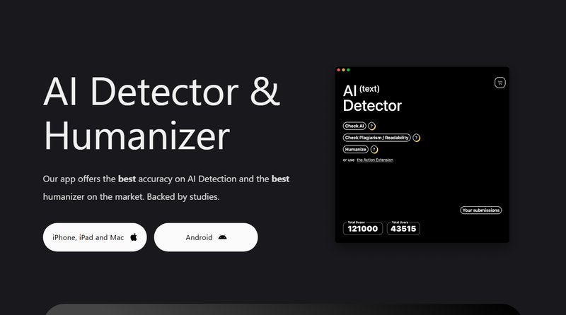 AI Text Detector 提供最准确的AI内容检测和最佳的人类化工具，适用于iPhone、iPad、Mac和Android设备 ...