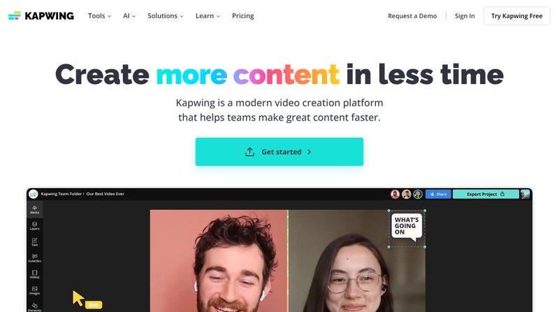 Kapwing是一个现代视频创作平台，帮助团队更快地制作优质内容。-SOAI.IM