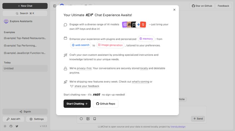 LLMChat 提供终极的 AI 聊天体验，支持多种 AI 模型和插件，数据本地存储，注重隐私。-SOAI.IM