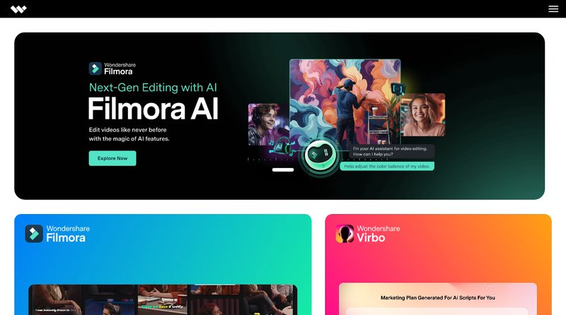 Wondershare提供创意、生产力和实用工具，涵盖视频编辑、PDF解决方案、图表设计、数据管理等多个领域。-SOAI.IM