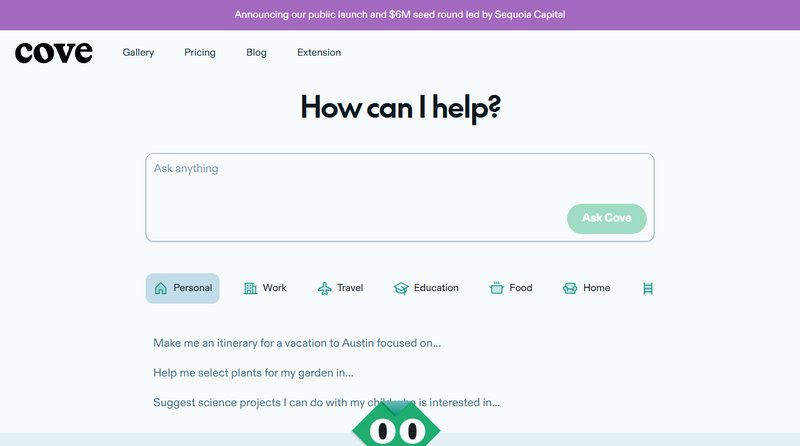 Cove是一个新型的AI协作工具，旨在帮助用户探索、规划和工作。-SOAI.IM